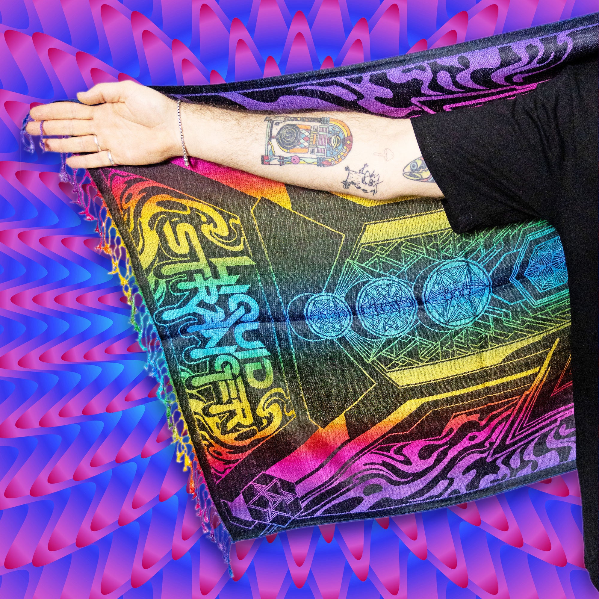 Liquid Stranger 'DIMENSIONS' Pashmina - WAKAAN Official Merch Store